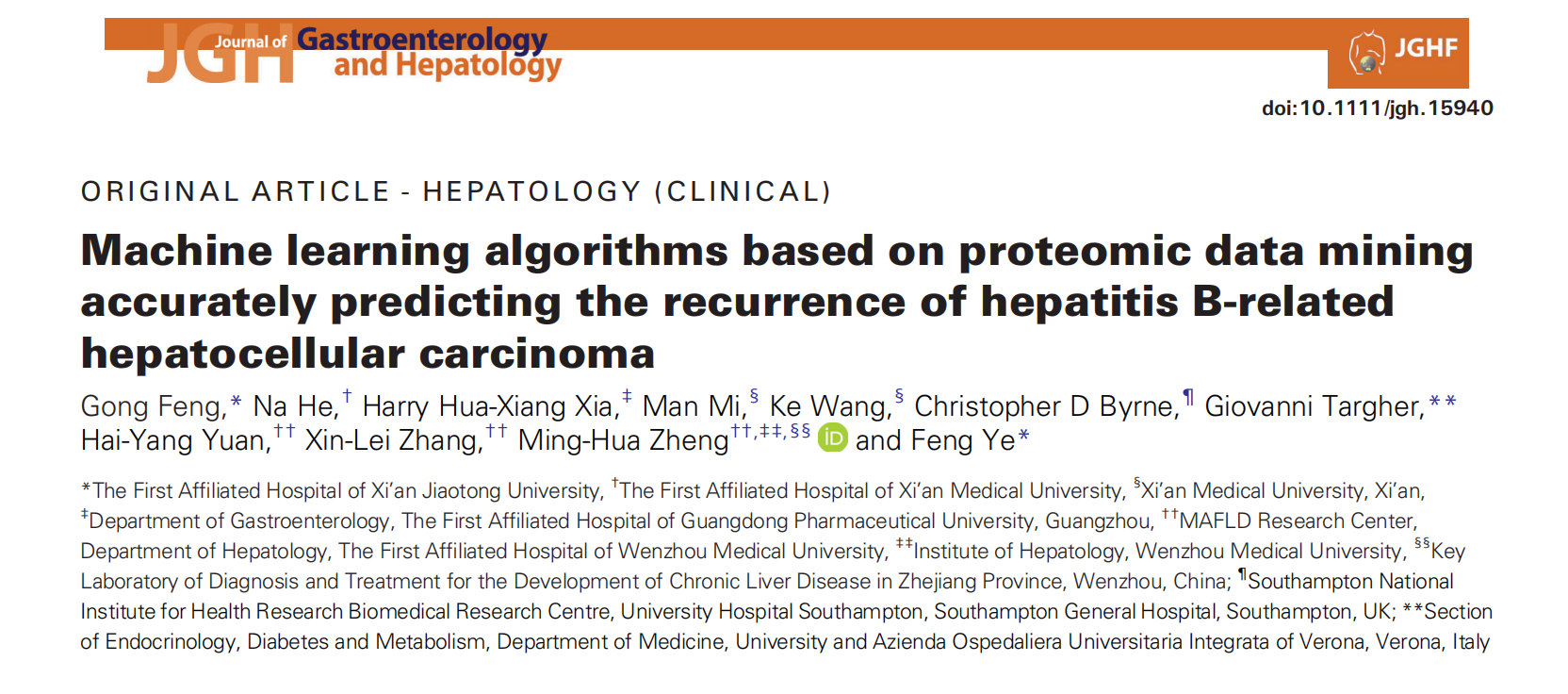 Machine learning algorithms based on proteomic data mining accurately predicting the recurrence ...